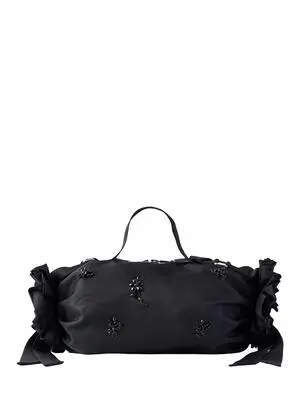 Simone Rocha Double Ribbon Rosette Crystal-embellished Satin Shoulder Bag - Multi