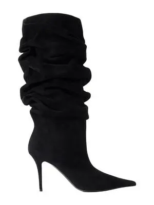 Amina Muaddi Anok 90 Suede Boots - Black