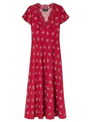 Whistles Lace-trim Floral-print Woven Midi Dress - Multi-coloured