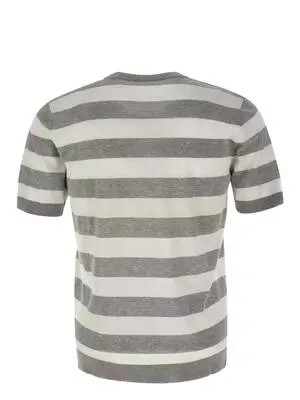 KANGRA Striped Cotton T-shirt - Grey