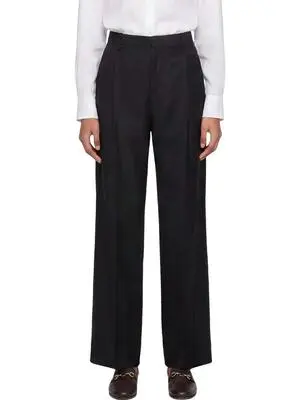 BRIGLIA 1949 Pressed-crease Wide-leg Trousers - Black