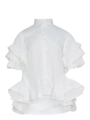 NOIR KEI NINOMIYA Noir Kei Ninomiya Ruffled Flared Shirt