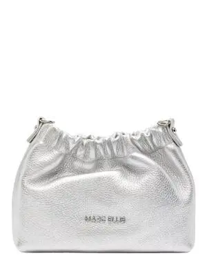 MARC ELLIS Helena Leather Ruched Cross Body Bag - Silver