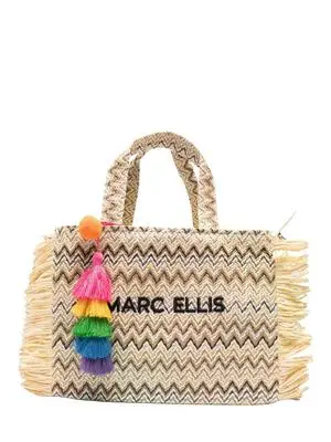 MARC ELLIS Buby Fringed-trim Tote Bag - Neutrals
