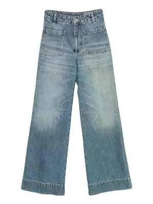 Victoria Beckham Patch-pocket Wide-leg Jeans - Blue
