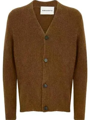 AMARANTO Button-up Wool Cardigan - Brown