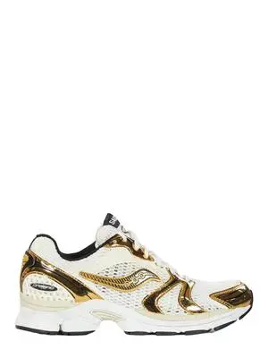 Saucony Progrid Triumph 4 Metallic-effect Mesh Sneakers - White