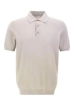 KANGRA Ribbed-trim Polo Shirt - Neutrals