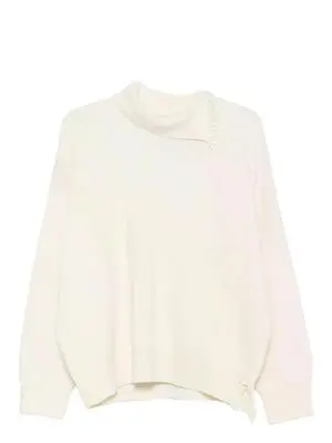 RÓHE Long-sleeve Fringed Sweater - Neutrals
