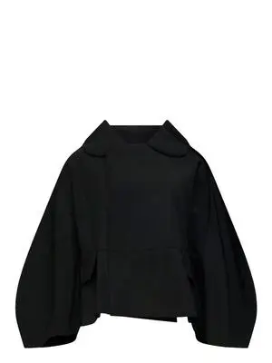 Comme Des Garçons Cropped Balloon-sleeve Wool Jacket - Black