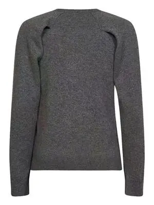 JIL SANDER Cashmere V-neck Cut-out Sweater - Grey