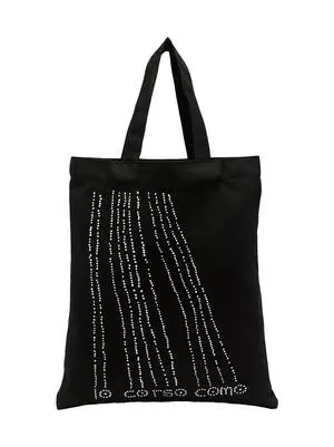 10 CORSO COMO Logo Print Cotton Tote - Black