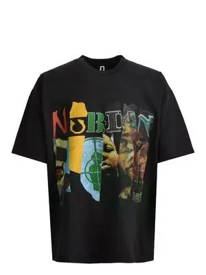 NUBIAN Graphic-print Washed T-shirt - Black