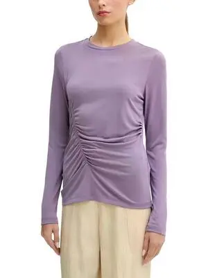 Sisley Ruched Long-sleeve T-shirt - Purple