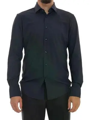 BOSS Slim-fit Shirt In Performance-stretch Jersey - Blue