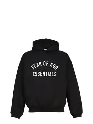 ESSENTIALS Logo-print Hoodie - Black