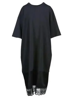 Vaquera Lace-trimmed Lipstick-print T-shirt Dress - Black