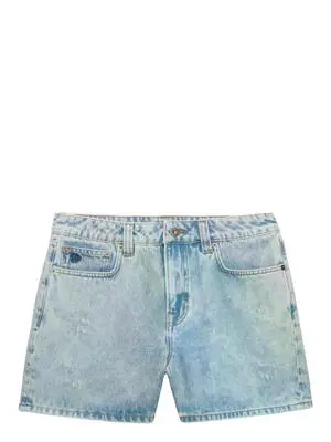 Superdry Distressed Denim Mini Shorts - Blue