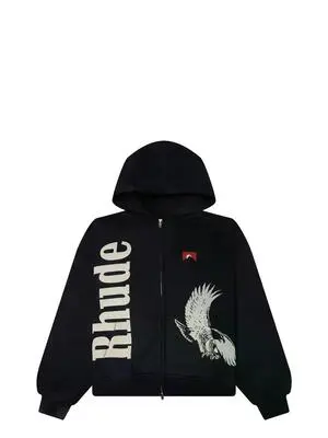 Rhude Eagle Pass Logo-print Hoodie - Black