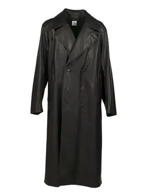 FILTH Double-breasted Loose Coat - Black