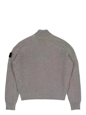 Stone Island 5100034 Loose-fit Zip-up Jumper With Stand Collar - Grey