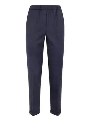 Antonelli Firenze Elasticated-waistband Turned-up-cuffs Trousers - Grey