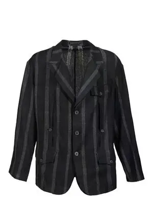 Yohji Yamamoto Striped Blazer - Black