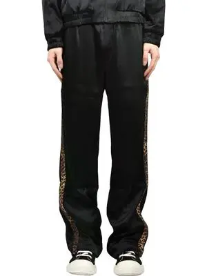 ERNEST W. BAKER Leopard-stripe Track Pants - Black