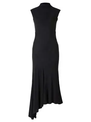 Off-White Cupro Rib Meteor Asymmetric Dress - Black