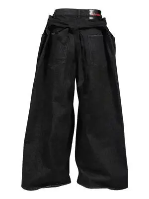 LỰU ĐẠN Tie Maxi Jeans - Black