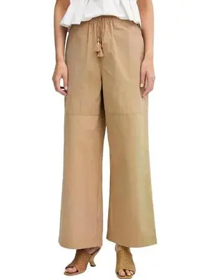 Sisley Tassel-drawstring Palazzo Pants - Neutrals