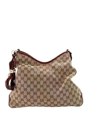 Gucci Marrakech Gg Canvas Medium Hobo Bag - Brown