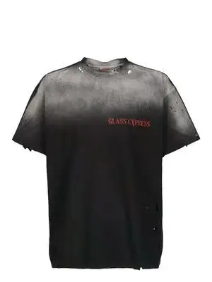 GLASS CYPRESS Distressed Logo-print T-shirt - Black