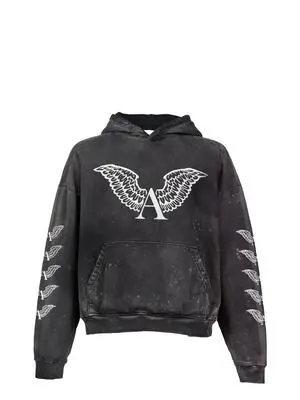 ALEXANDER DIGENOVA Graphic-print Box-silhouette Hoodie - Black