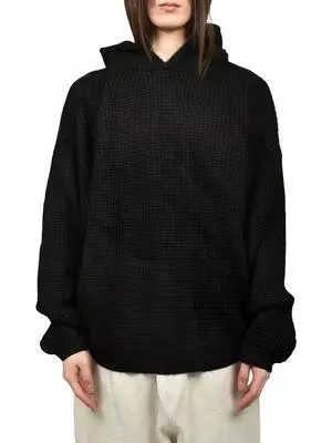 ESSENTIALS Heavy Waffle Hoodie - Black