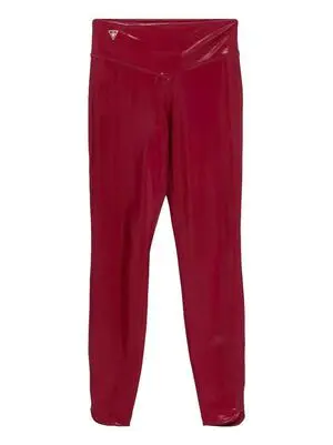 MACRON Metallic-effect Logo-patch Performance Leggings - Red