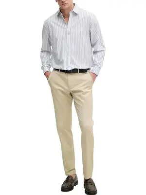 Sisley Vertical-stripe Long-sleeve Shirt - Blue