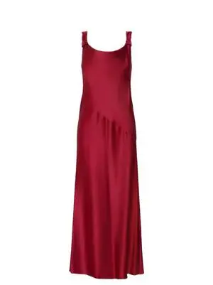 Max Mara Crepe Envers Satin Slip Dress - Red