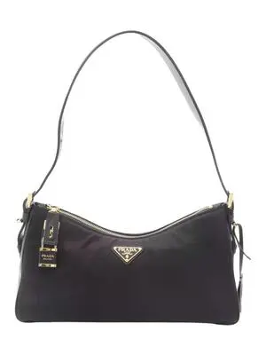Prada Tessuto Vitello Shoulder Bag - Black