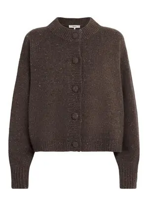 FRAME The Cashmere Fleck Cardigan - Brown