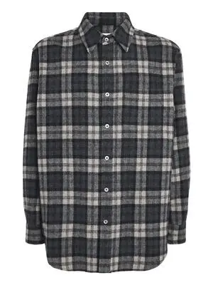 SYSTEM Wool-blend Check Shirt - Grey