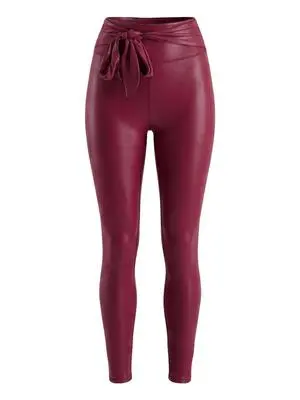SCOUT ATHLETIC Life's Too Short To Drink Bad Wine Leggings - Red