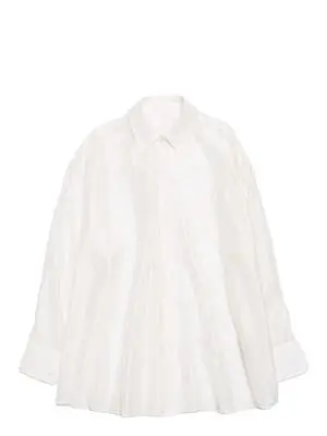 MUTE BY JL Sol Semi-sheer Tencel Overshirt - White