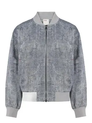 PCFG Free Heaven Ripped Look Bomber Jacket - Grey