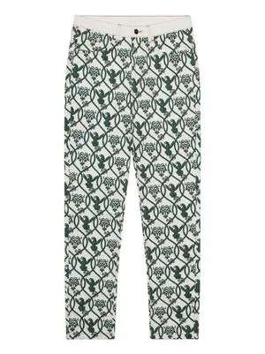 Place Of Ëlms Green / White Spiritual Guardian Denim Pants - Green/white