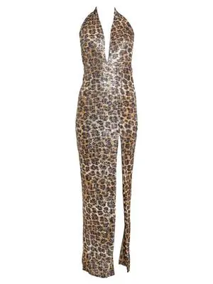 CHIARELLA Ruge Sequin Maxi Dress - Gold