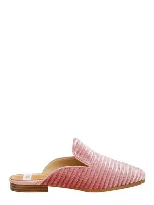 RAG & CO Ouzini Velvet Textured Slip On Mules - Pink