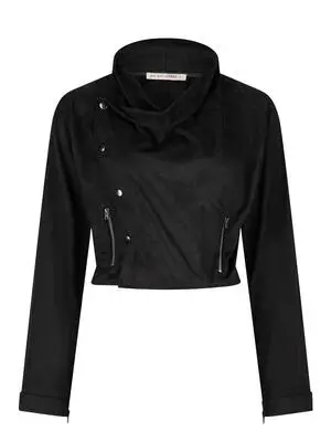 LOVE AND NOSTALGIA Shrunken Funnel Neck Jacket - Black