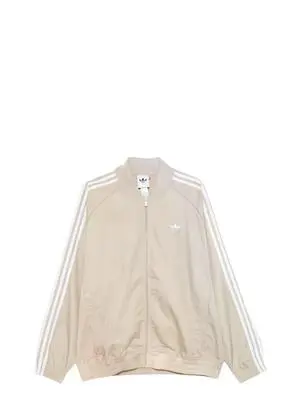 Adidas Stripe-detail Logo-embroidered Jacket - Neutrals