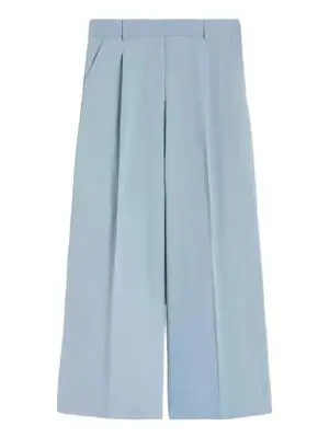 Max Mara Pleated Wide-leg Trousers - Blue